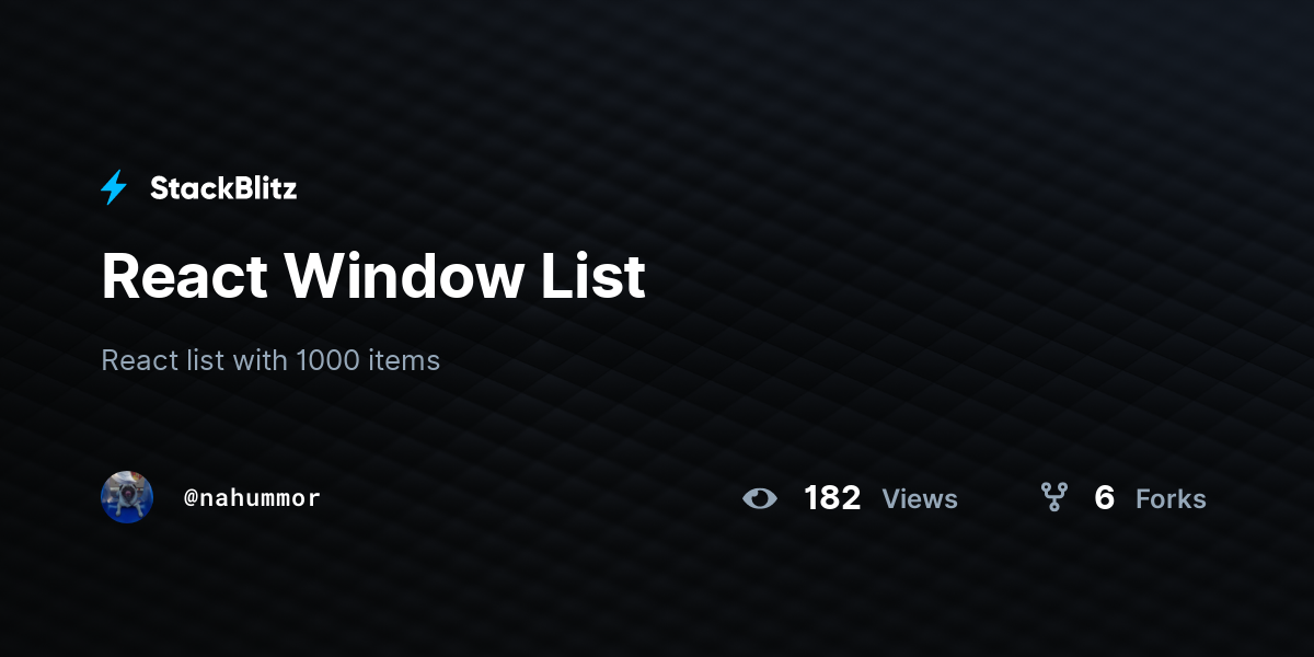React Window List - StackBlitz