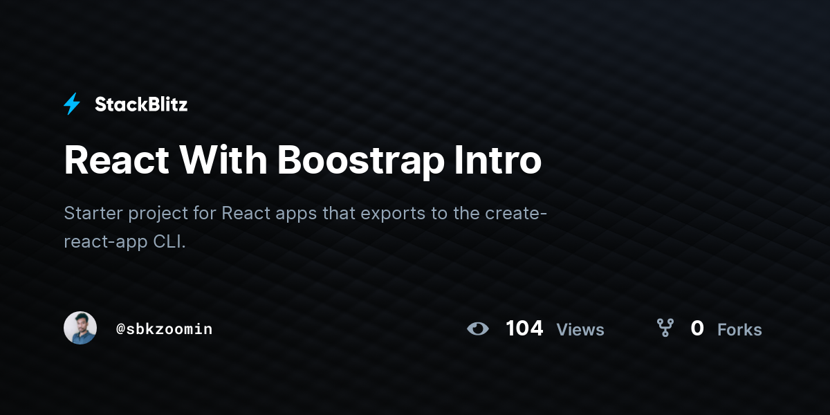 React With Boostrap Intro - StackBlitz