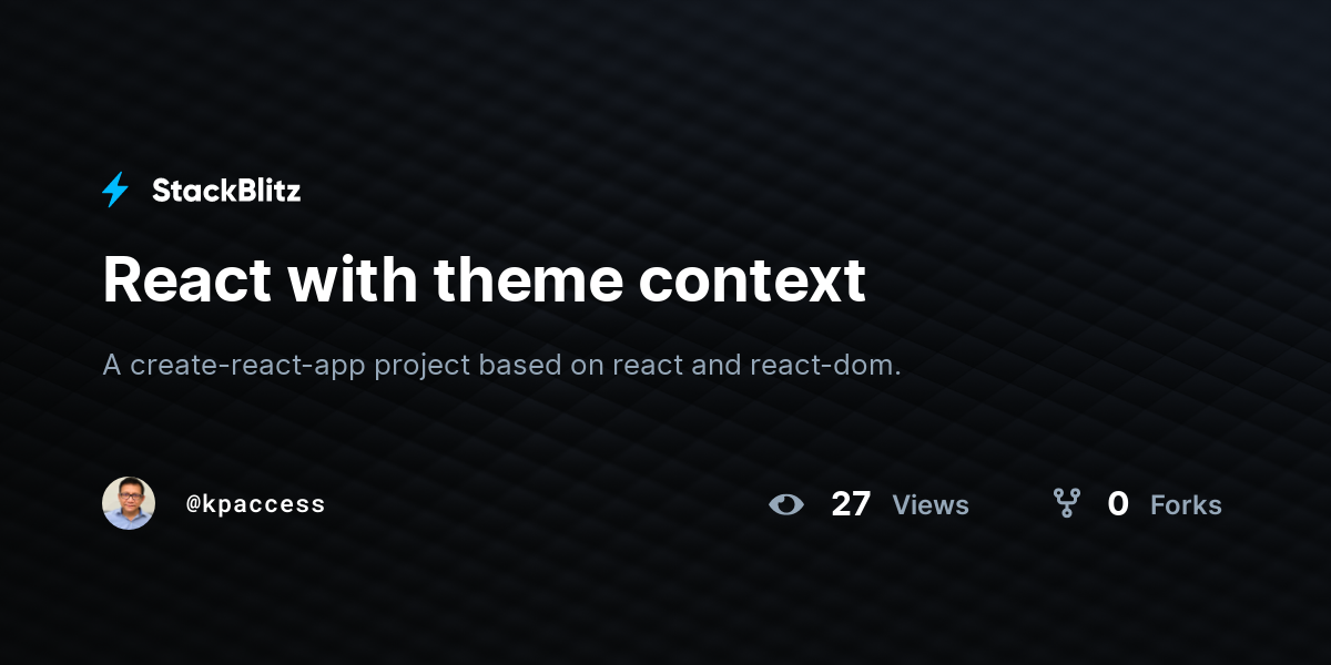 React with theme context - StackBlitz