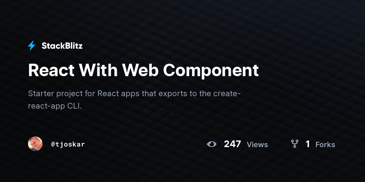 React With Web Component - StackBlitz