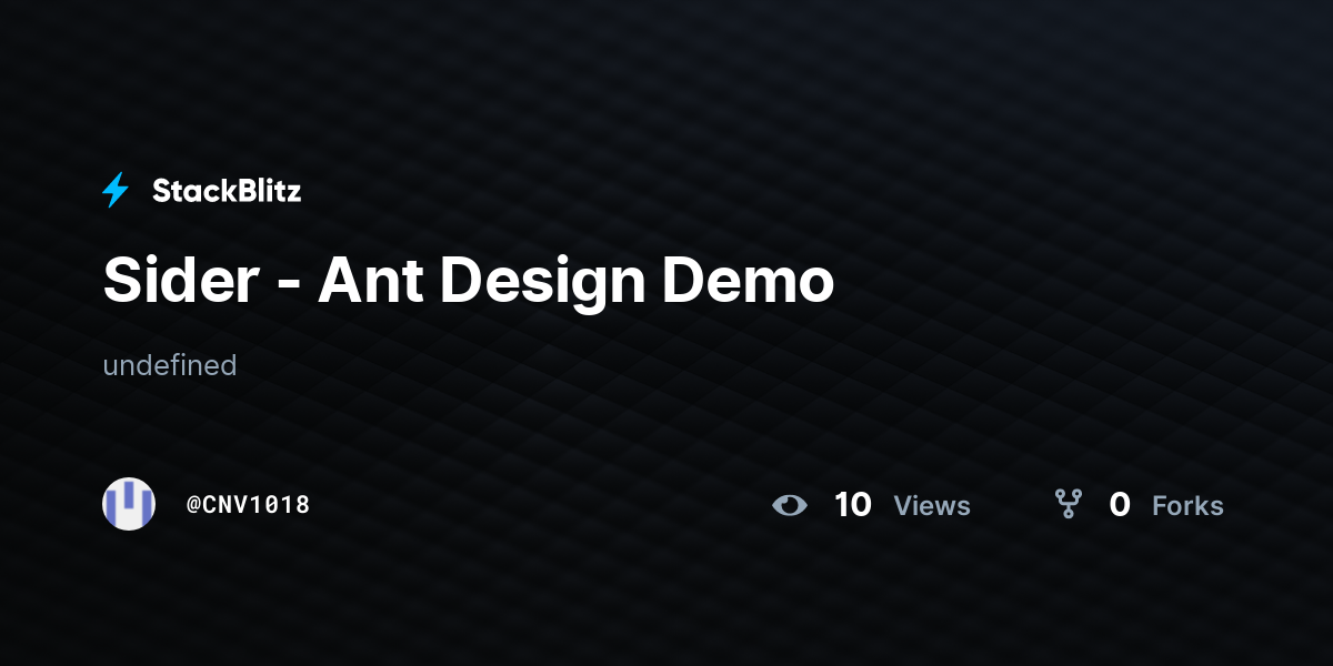Sider - Ant Design Demo - StackBlitz