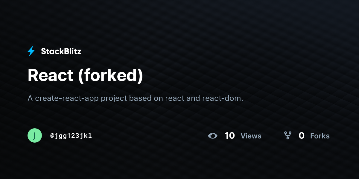 React (forked) - StackBlitz