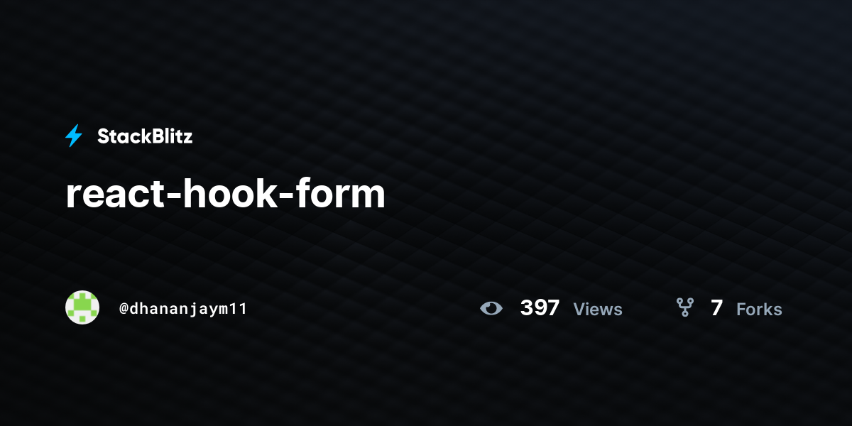 react-hook-form - StackBlitz