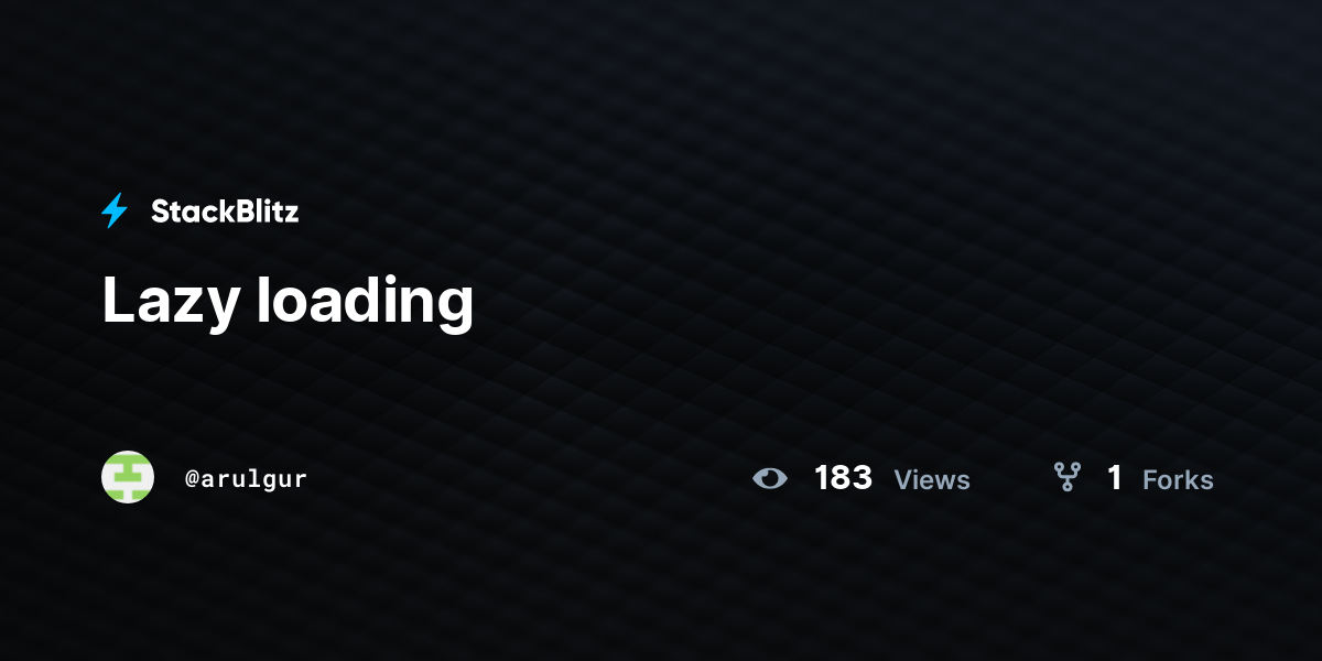 Lazy Loading Stackblitz 3084