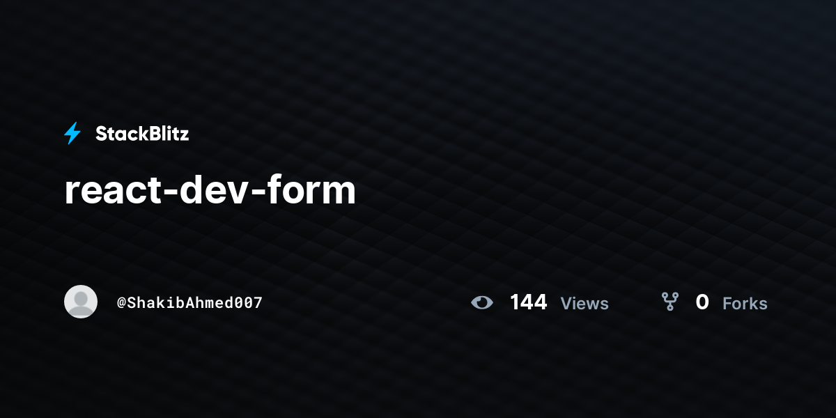 react-dev-form - StackBlitz
