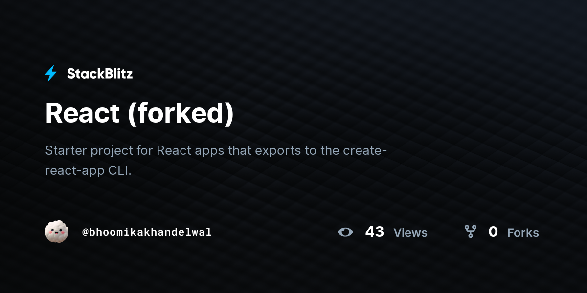 React (forked) - StackBlitz