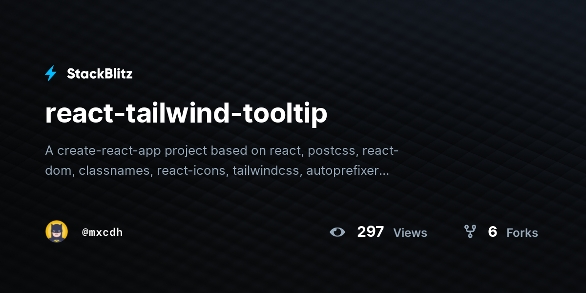 react-tailwind-tooltip - StackBlitz