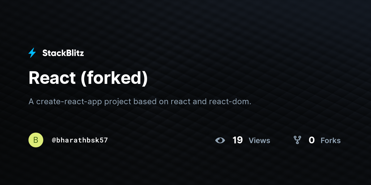 React (forked) - StackBlitz