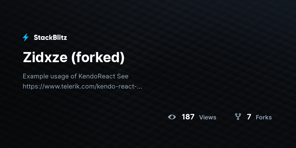 Zidxze (forked) - StackBlitz