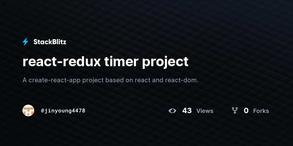 react-redux timer project - StackBlitz