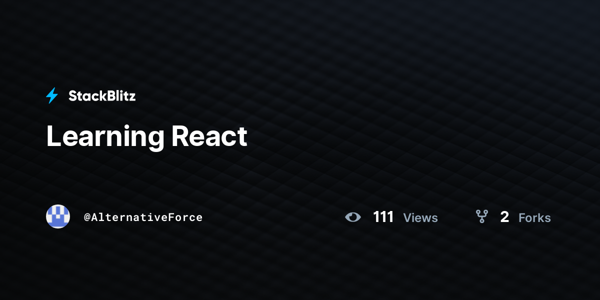 Learning React - StackBlitz