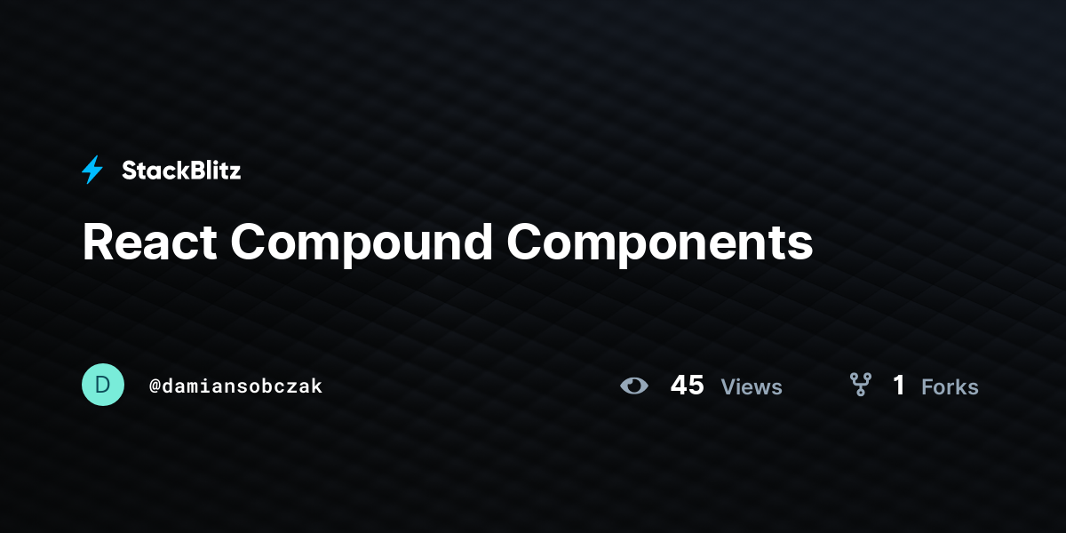 React Compound Components Stackblitz