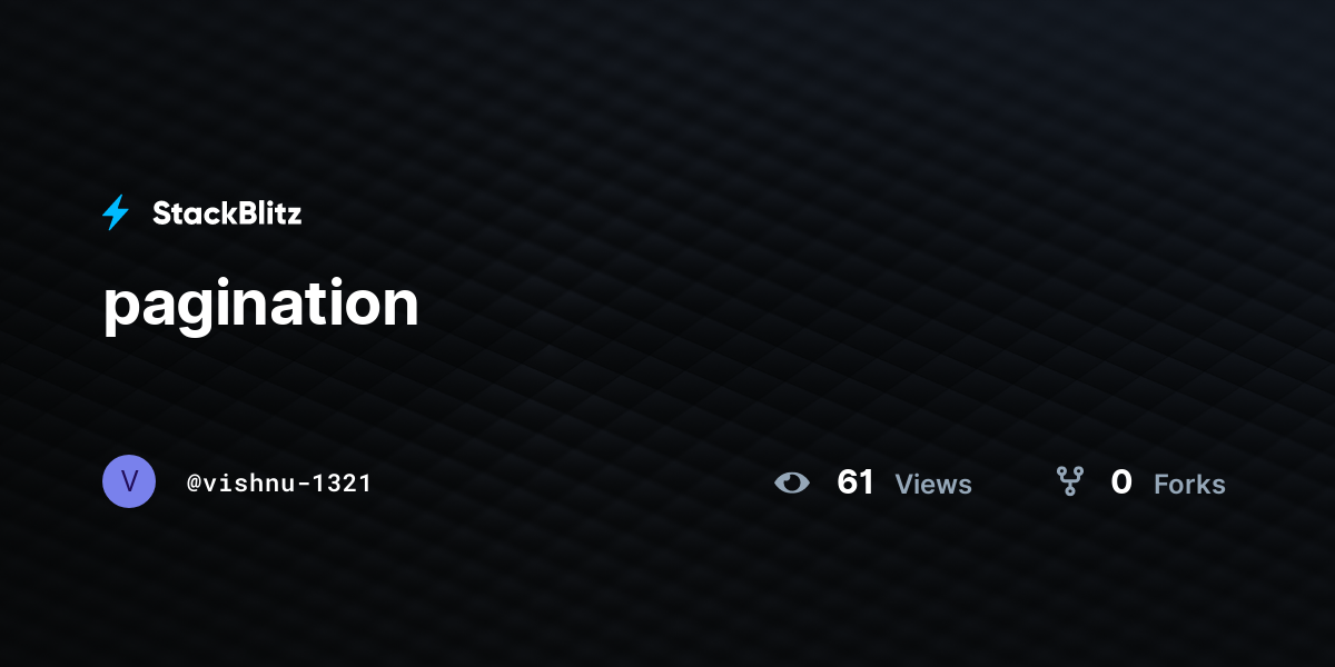 pagination - StackBlitz