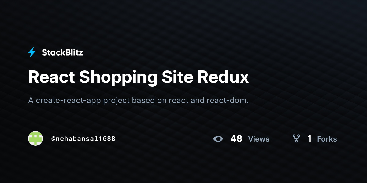 React Shopping Site Redux - StackBlitz