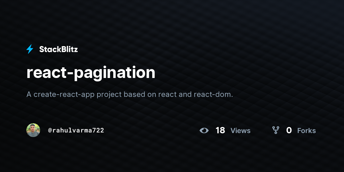 react-pagination - StackBlitz react-pagination - StackBlitz