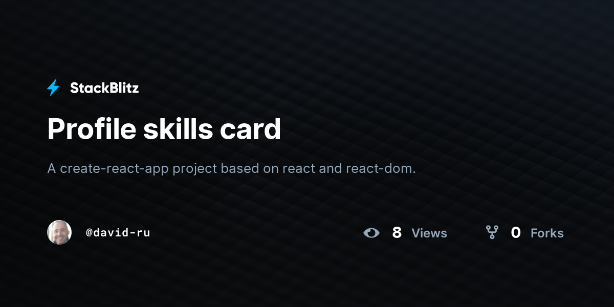 Profile skills card - StackBlitz