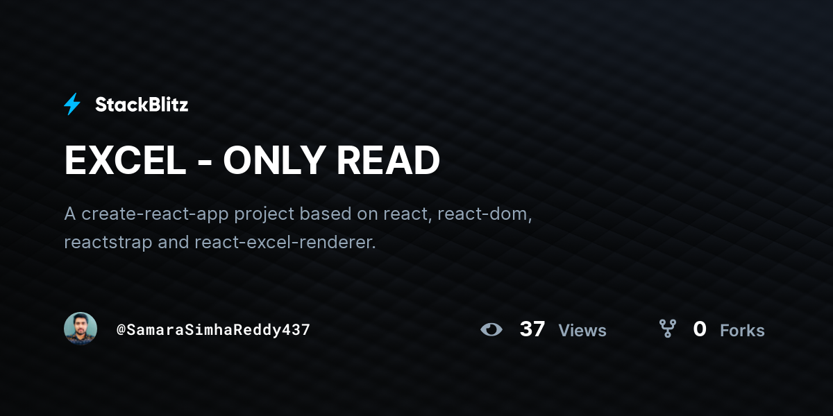 EXCEL - ONLY READ - StackBlitz