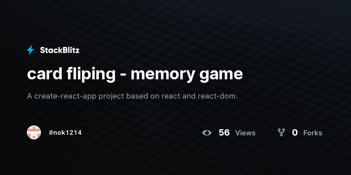 card fliping - memory game - StackBlitz