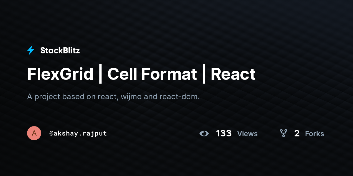 FlexGrid | Cell Format | React - StackBlitz