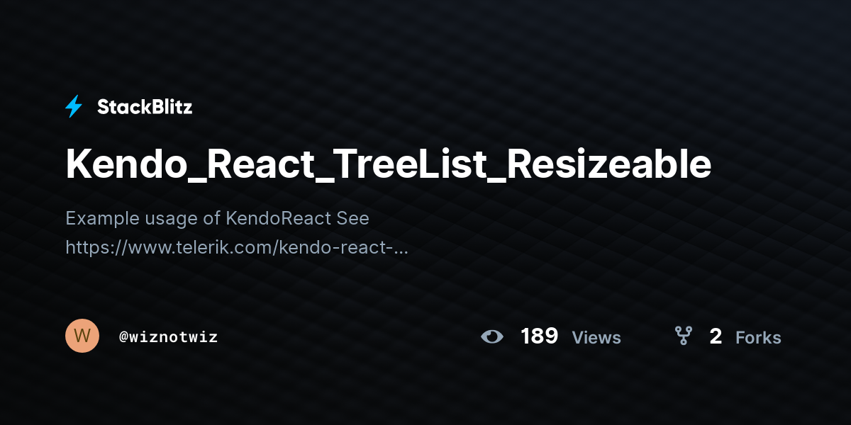 Kendo_React_TreeList_Resizeable - StackBlitz Kendo_React_TreeList_Resizeable - StackBlitz