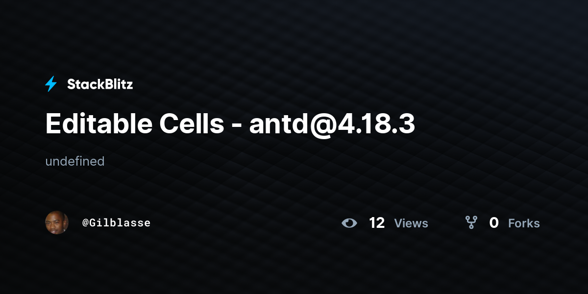 Editable Cells - antd@4.18.3 - StackBlitz