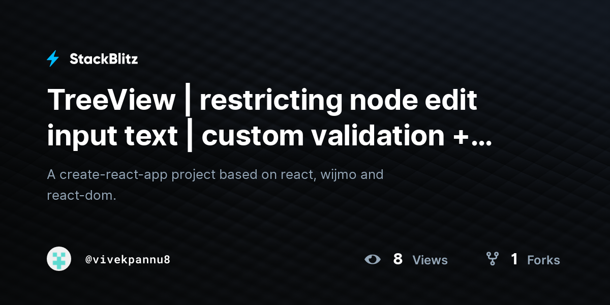 TreeView | restricting node edit input text | custom validation + tooltip (updated2) - StackBlitz