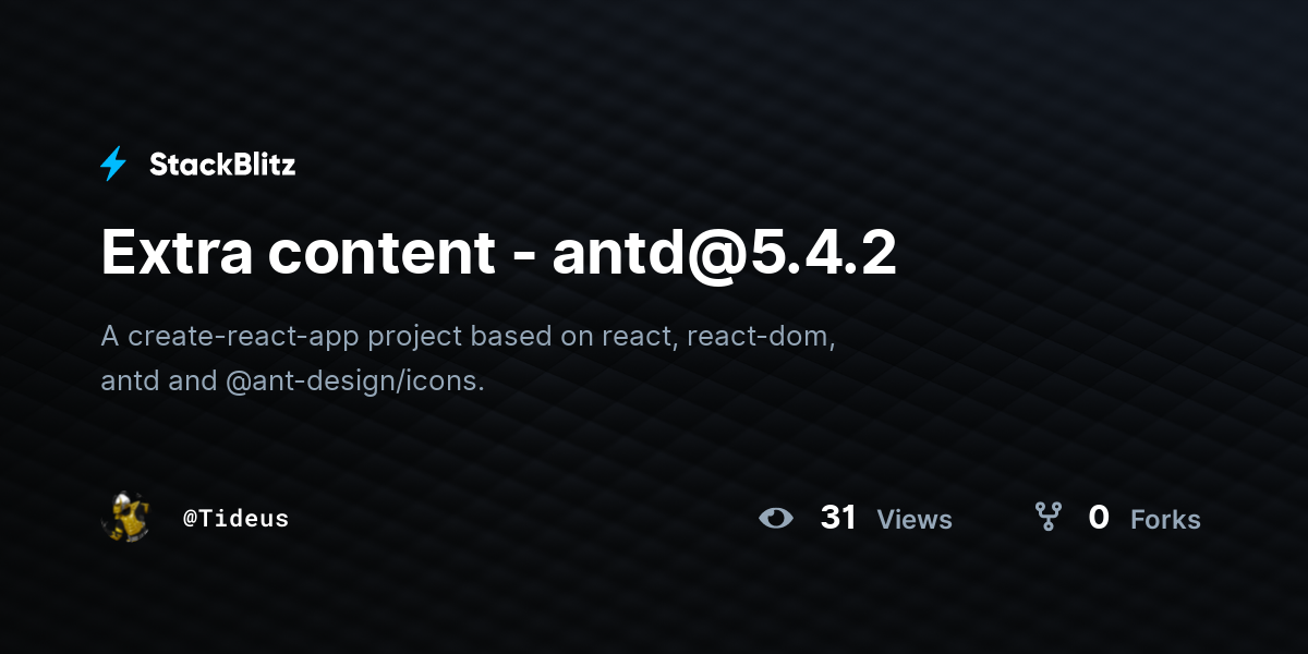 Extra content - antd@5.4.2 - StackBlitz