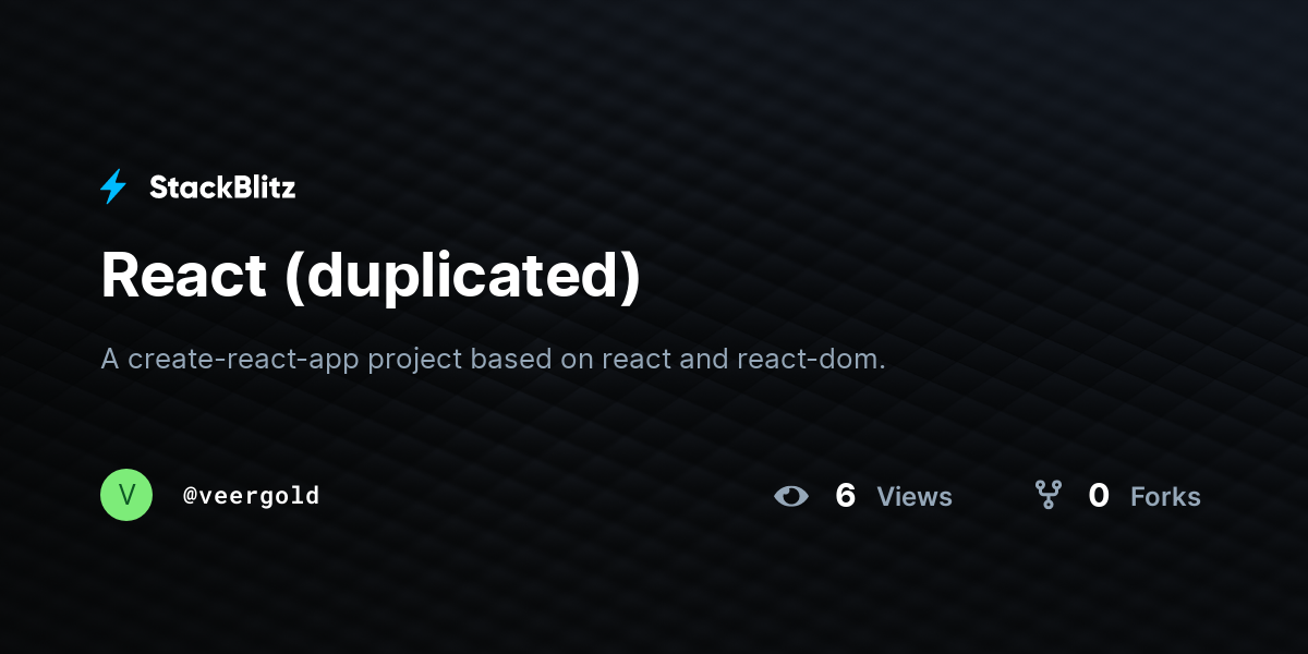 React (duplicated) - StackBlitz