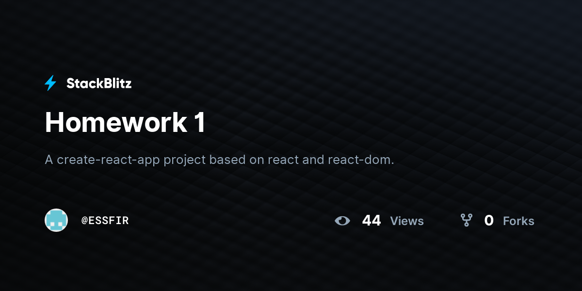 Homework 1 - StackBlitz