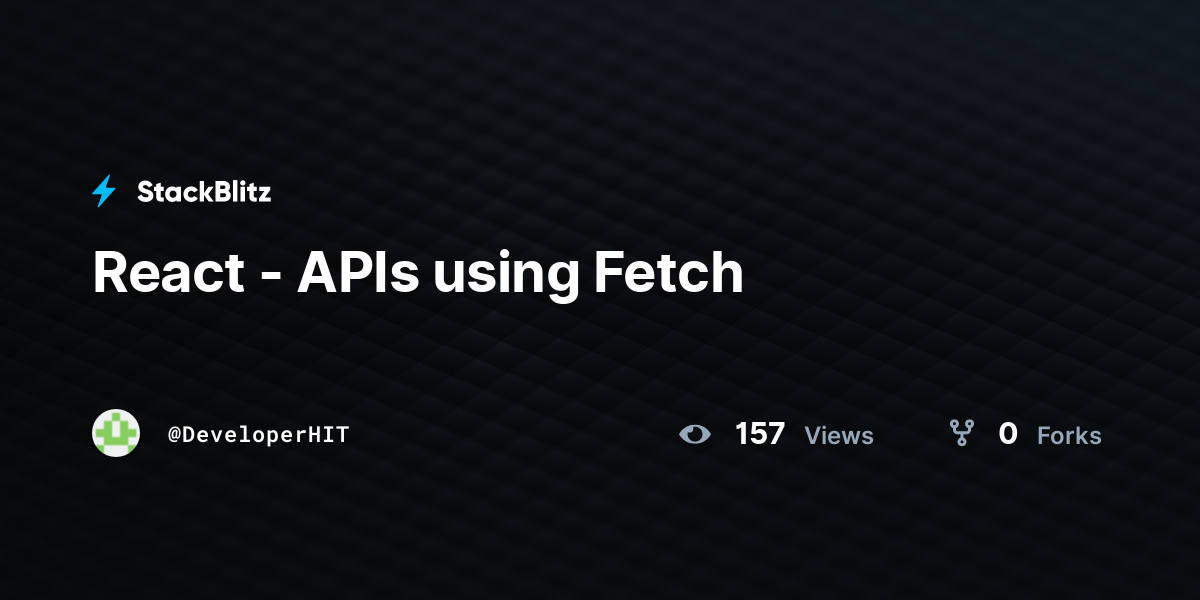 React Apis Using Fetch Stackblitz 0856