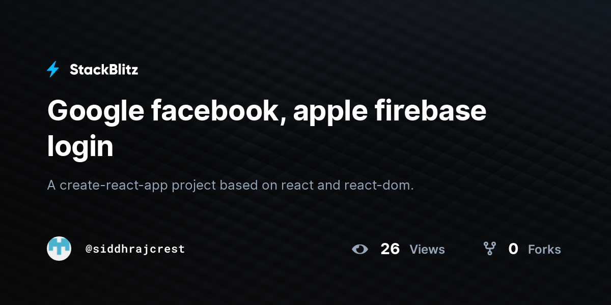 Google facebook, apple firebase login - StackBlitz