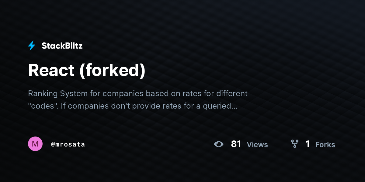 React (forked) - StackBlitz