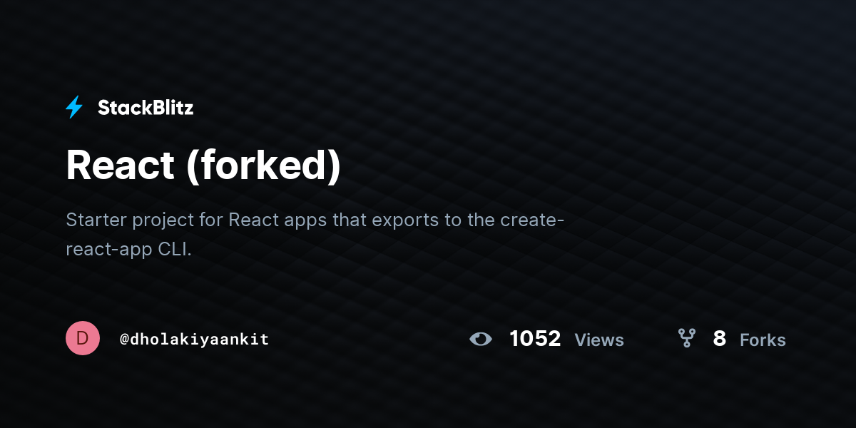 React (forked) - StackBlitz