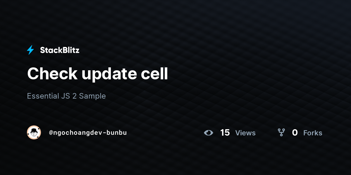 Check update cell - StackBlitz