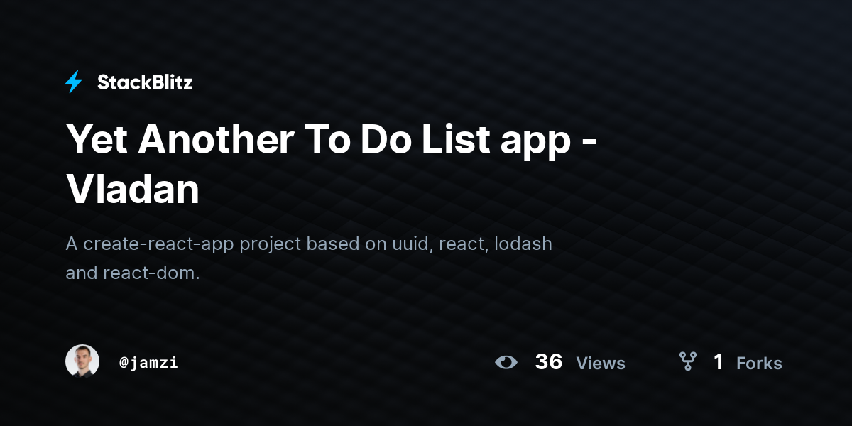 Yet Another To Do List app - Vladan - StackBlitz