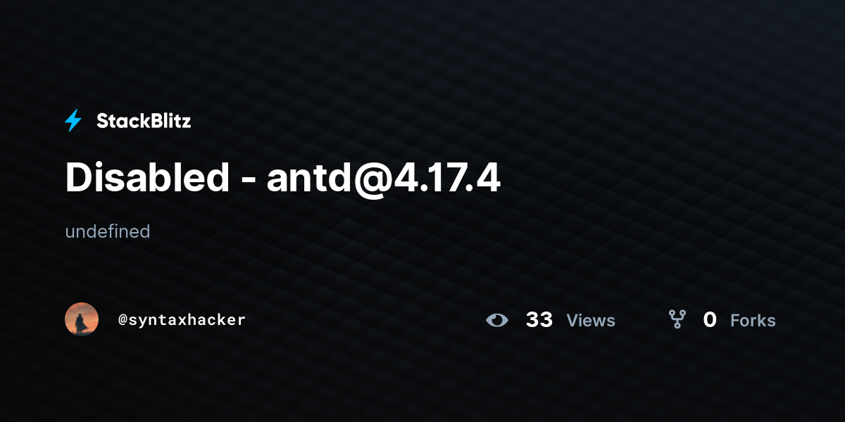 Disabled - antd@4.17.4 - StackBlitz