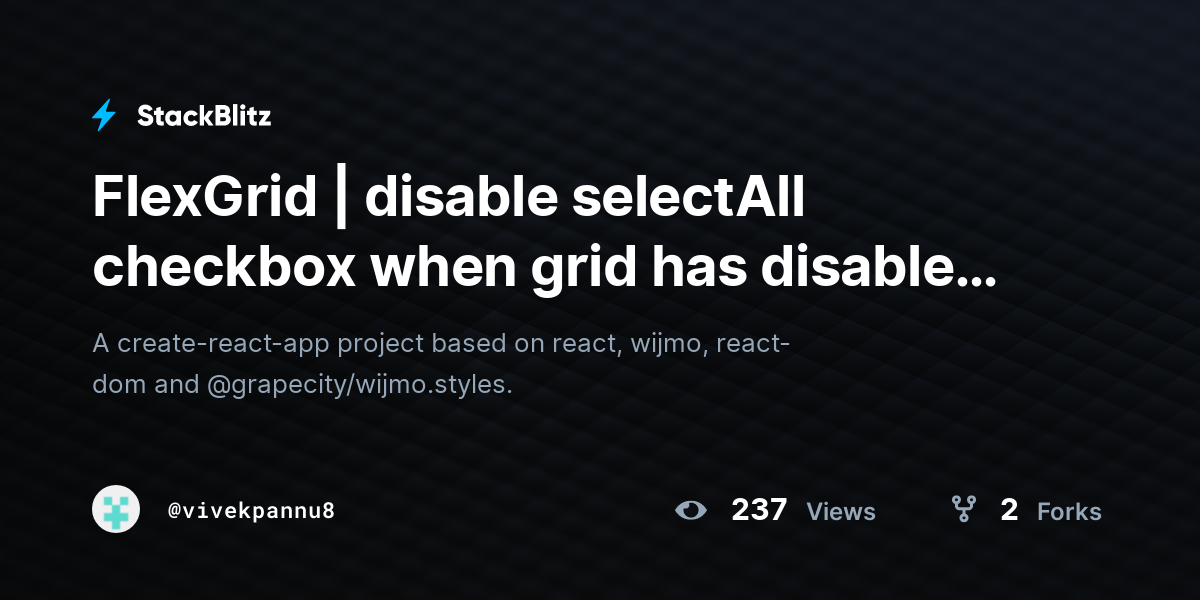FlexGrid | disable selectAll checkbox when grid has disabled rows - StackBlitz