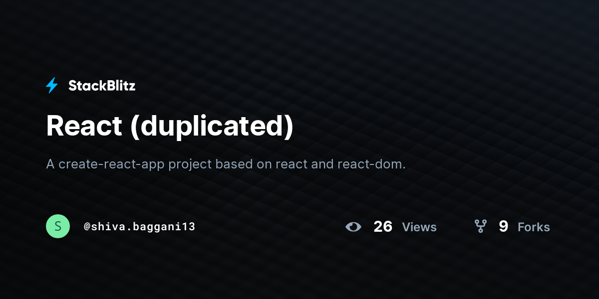 React (duplicated) - StackBlitz