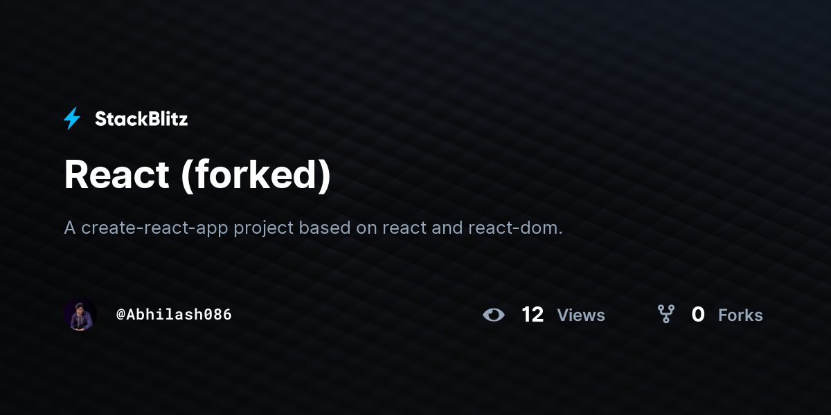 React (forked) - StackBlitz