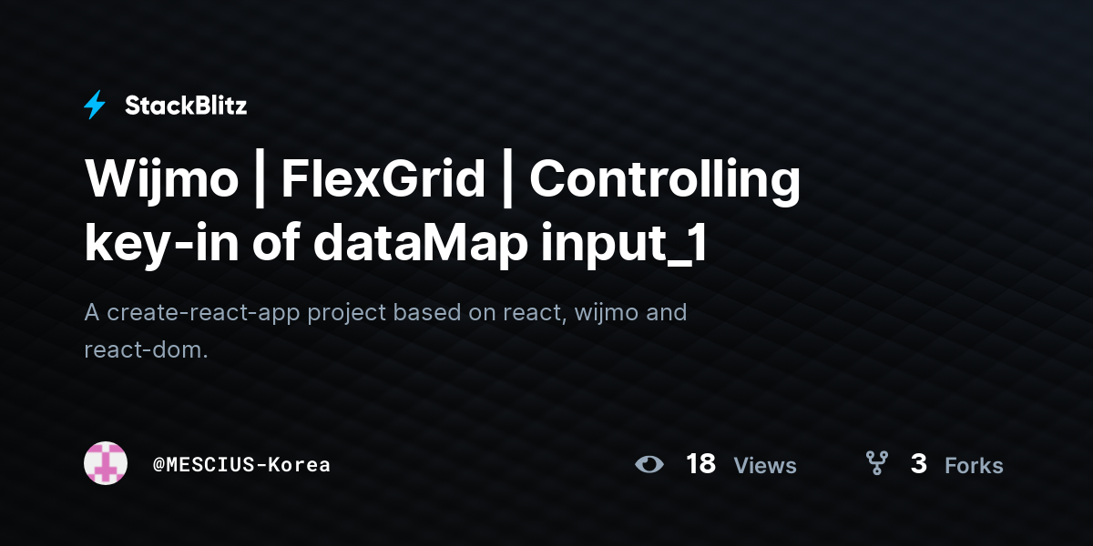 Wijmo | FlexGrid | Controlling key-in of dataMap input_1 - StackBlitz Wijmo | FlexGrid | Controlling key-in of dataMap input_1 - StackBlitz