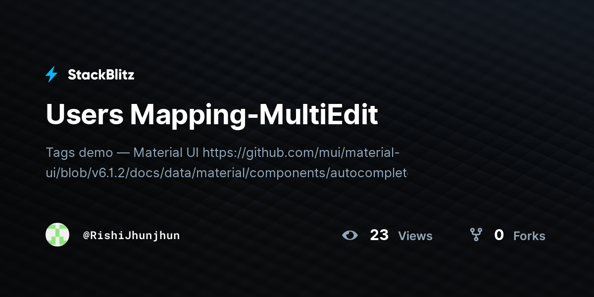 Users Mapping-MultiEdit - StackBlitz