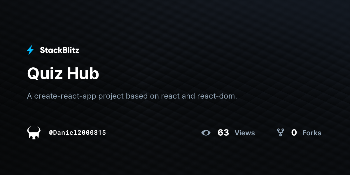 Quiz Hub - StackBlitz