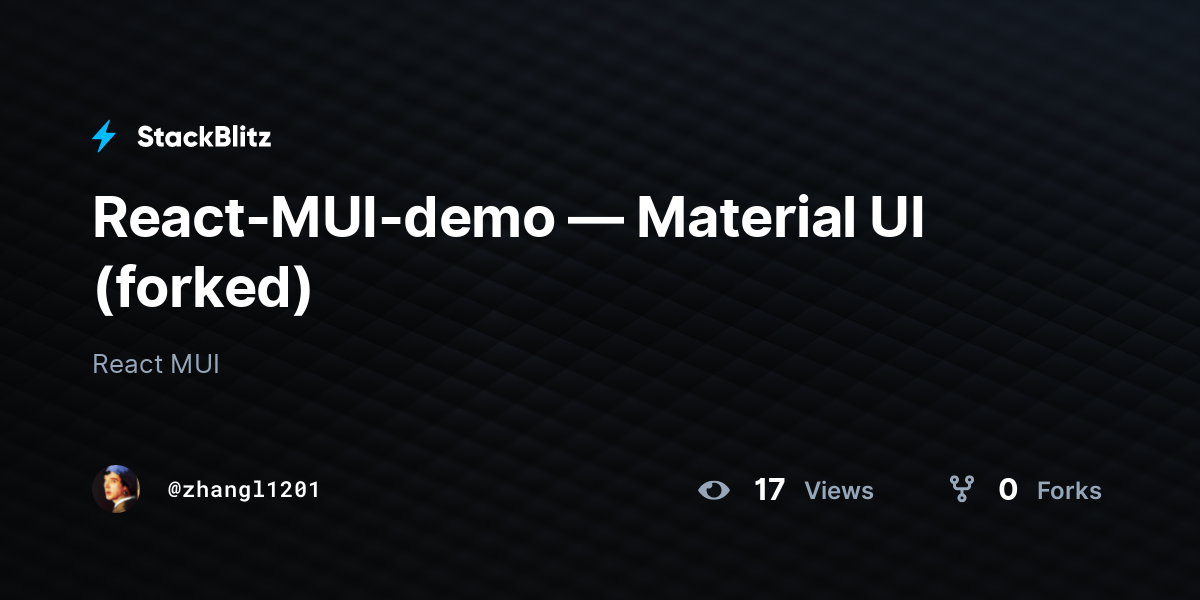 React-MUI-demo — Material UI (forked) - StackBlitz