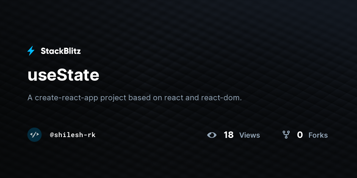 Usestate Stackblitz