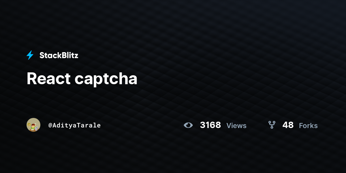 React captcha - StackBlitz