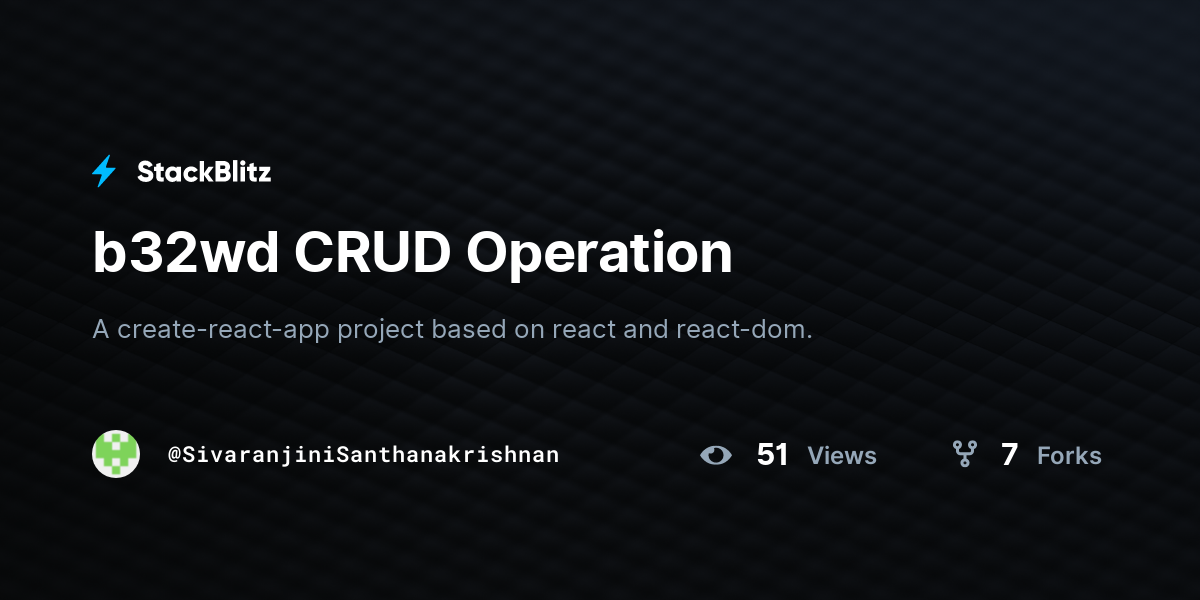 b32wd CRUD Operation - StackBlitz