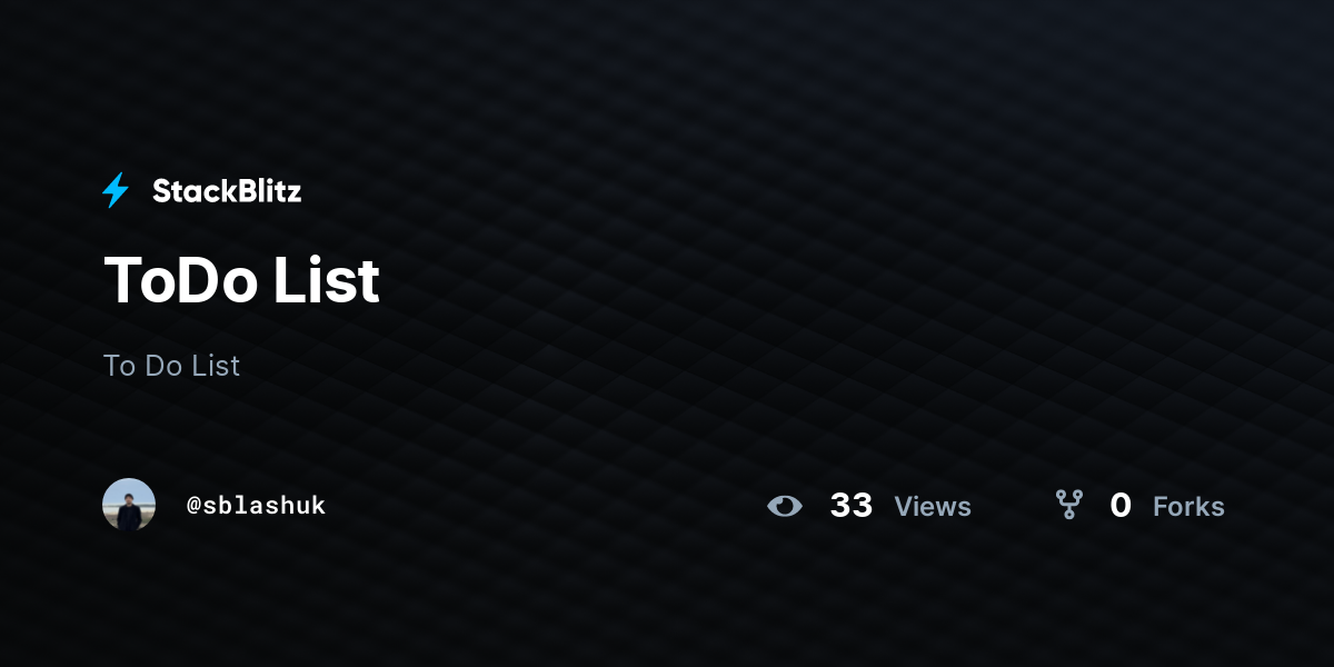 ToDo List - StackBlitz
