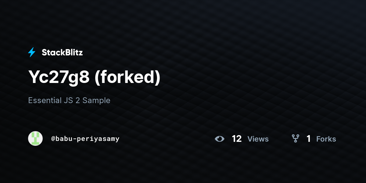 Yc27g8 (forked) - StackBlitz