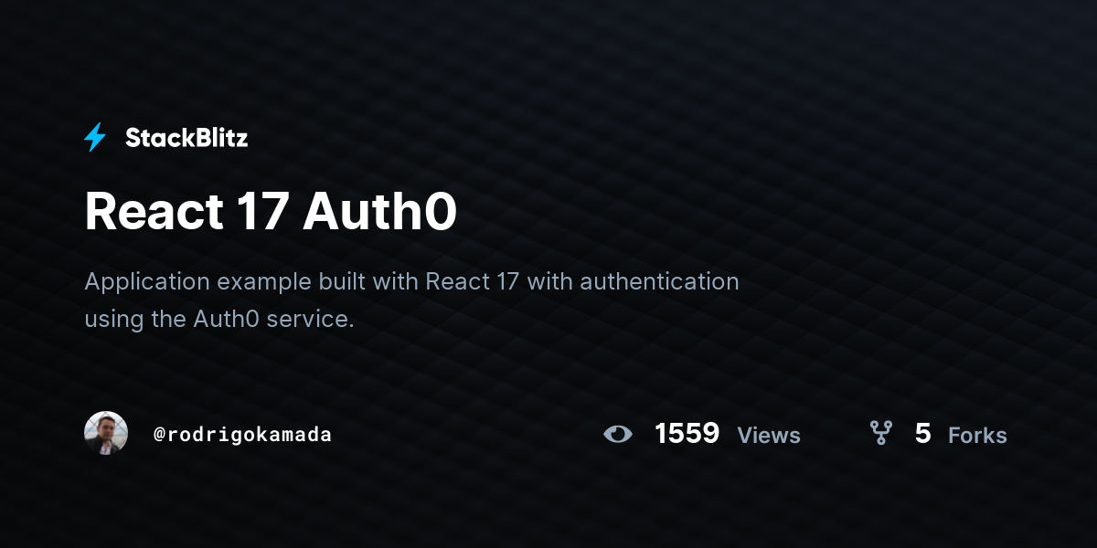React 17 Auth0 - StackBlitz