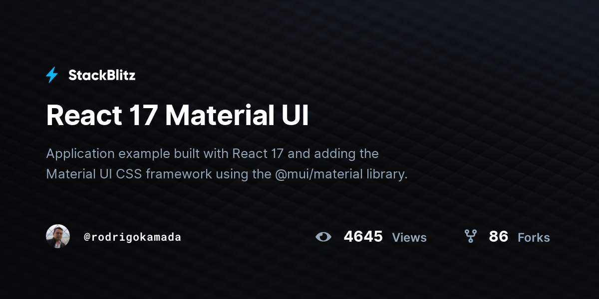 React 17 Material UI - StackBlitz